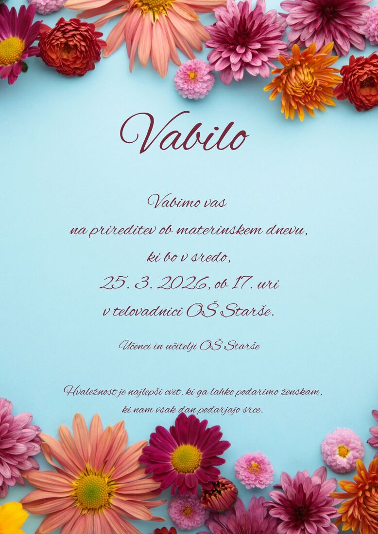 VABILO NA MATERINSKI DAN - starse.si